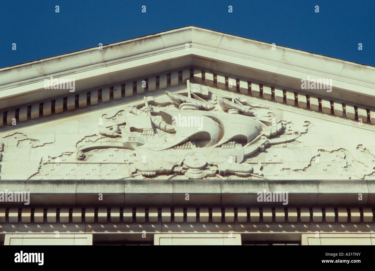 Detail at the top of Bush House, The Strand, London WC2, UK Stock Photo ...