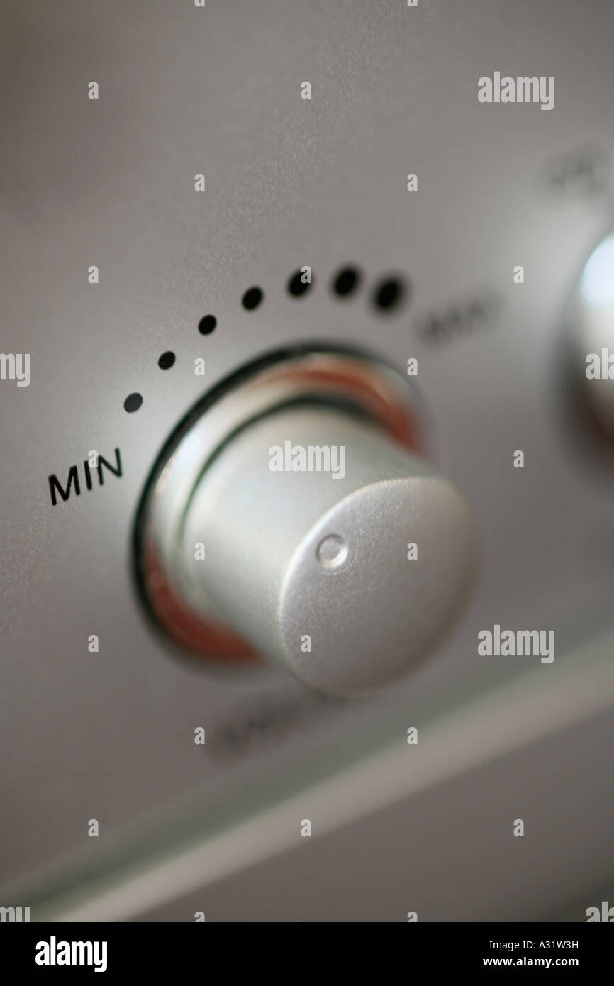Close up of volume control on stereo Stock Photo - Alamy