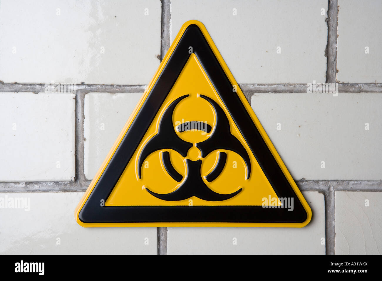 Biohazard warning sign Stock Photo - Alamy