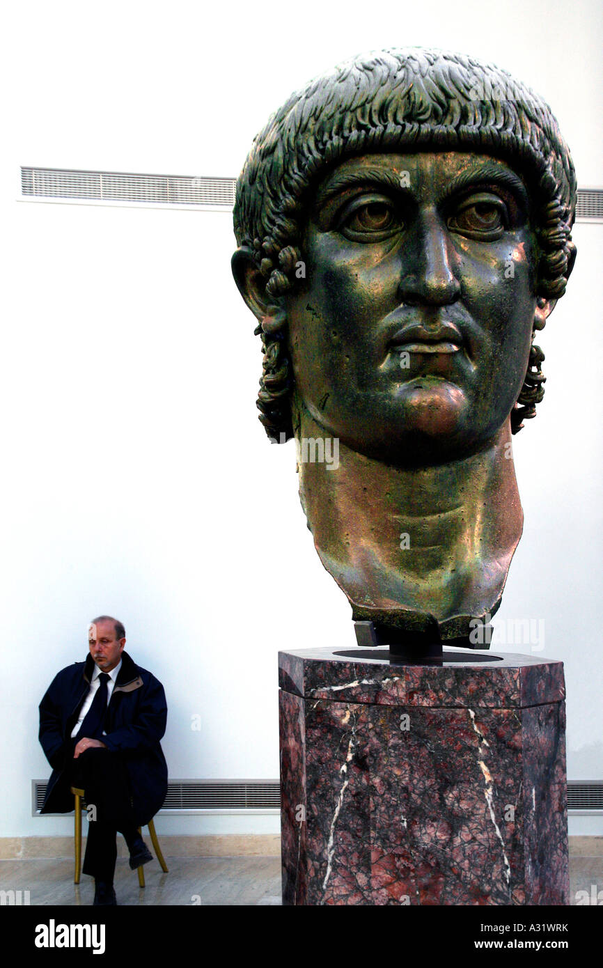 The Giant Bronze Head of Emperor Constantine in the Museo Capitolini ...