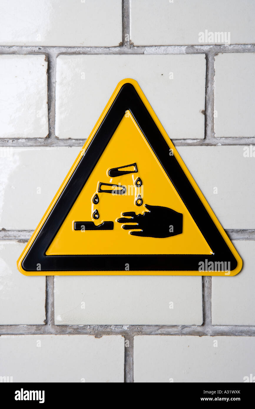 Corrosive warning sign hi-res stock photography and images - Alamy