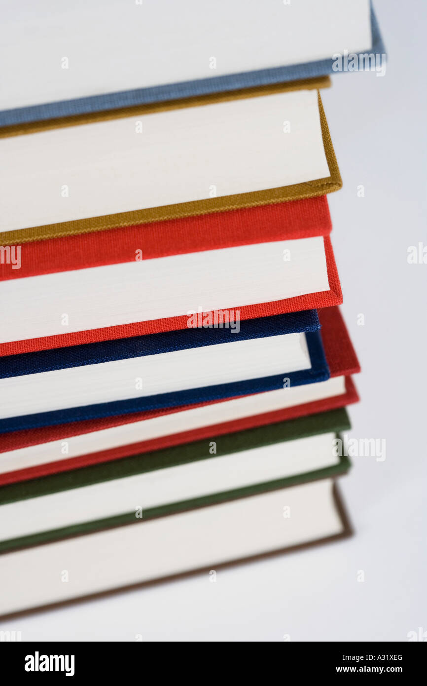 Stack of books with colorful covers Stock Photo - Alamy