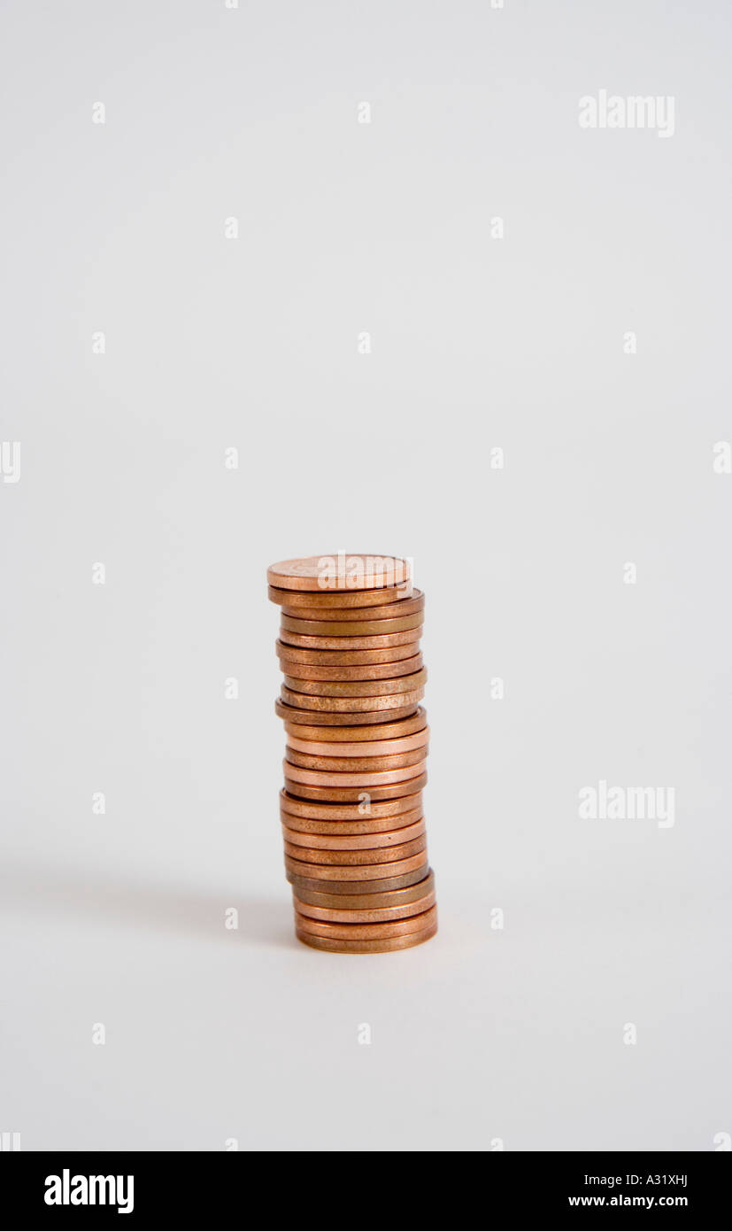 Stack of copper coins Stock Photo - Alamy