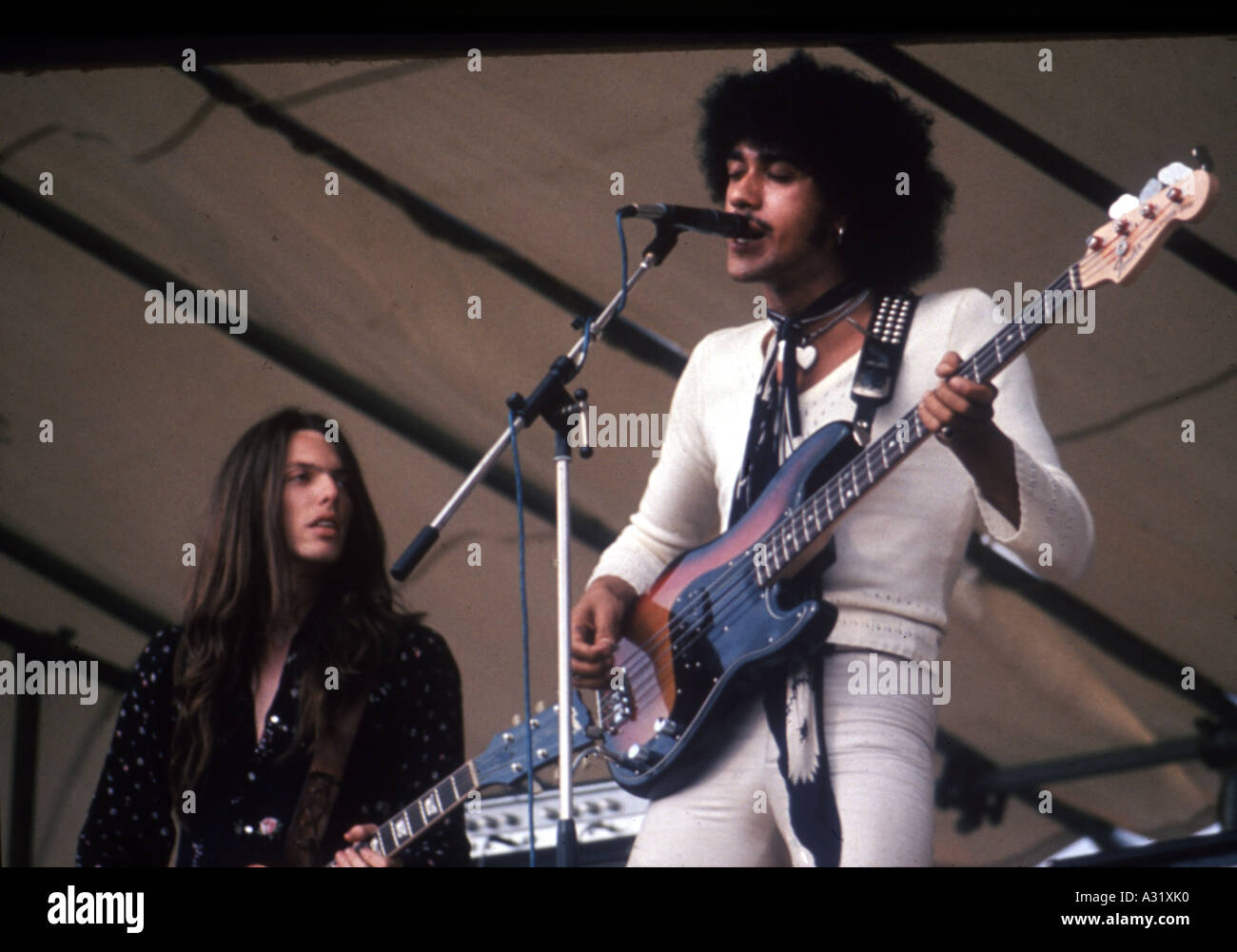 THIN LIZZY - UK band with Phil Lynott at right and Scott Gorham Stock ...
