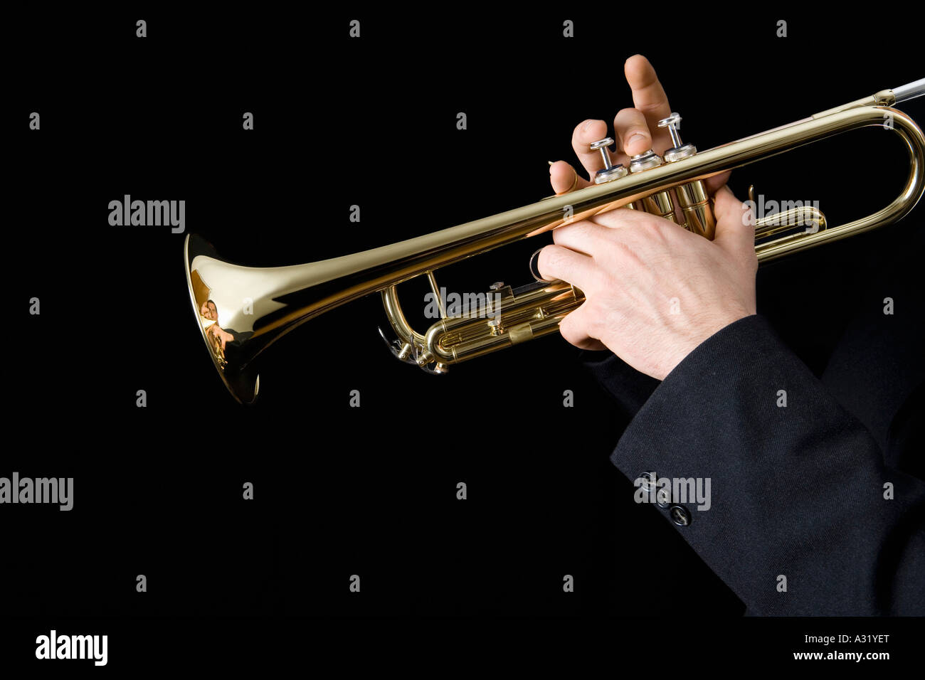 Man playing a trumpet Stock Photo - Alamy