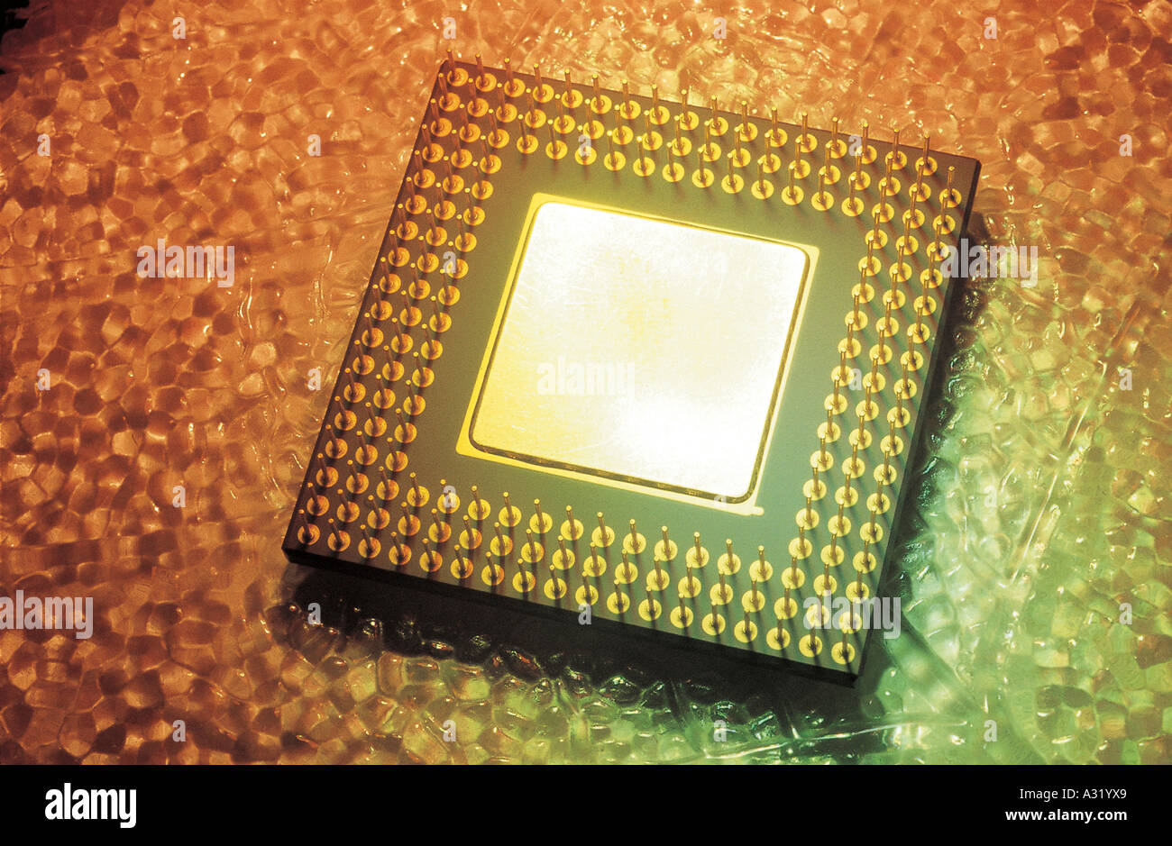 A computer chip on a clear surface Stock Photo - Alamy