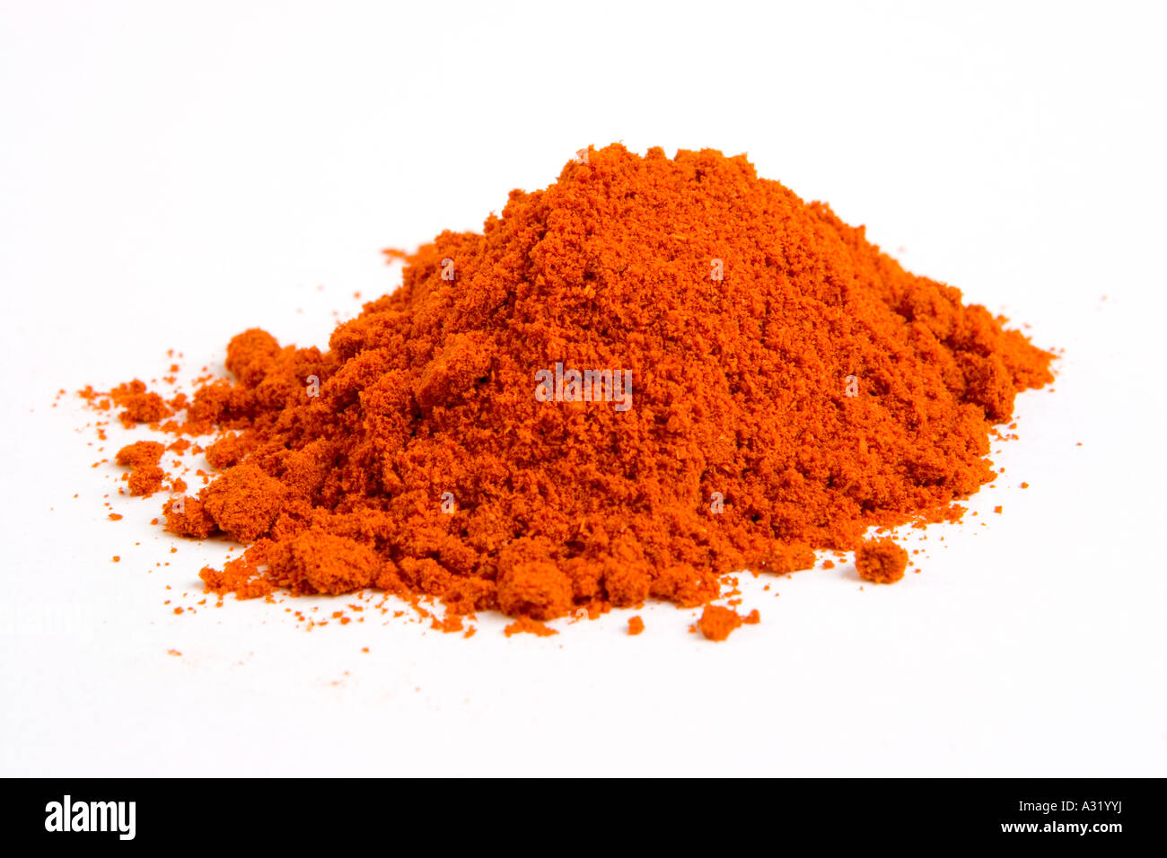 Chilli powder on white background Stock Photo - Alamy