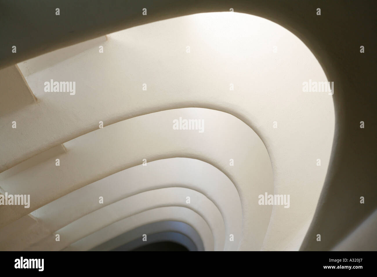 Corridor with arched and vented ceiling in attic of the Casa Batllo ...