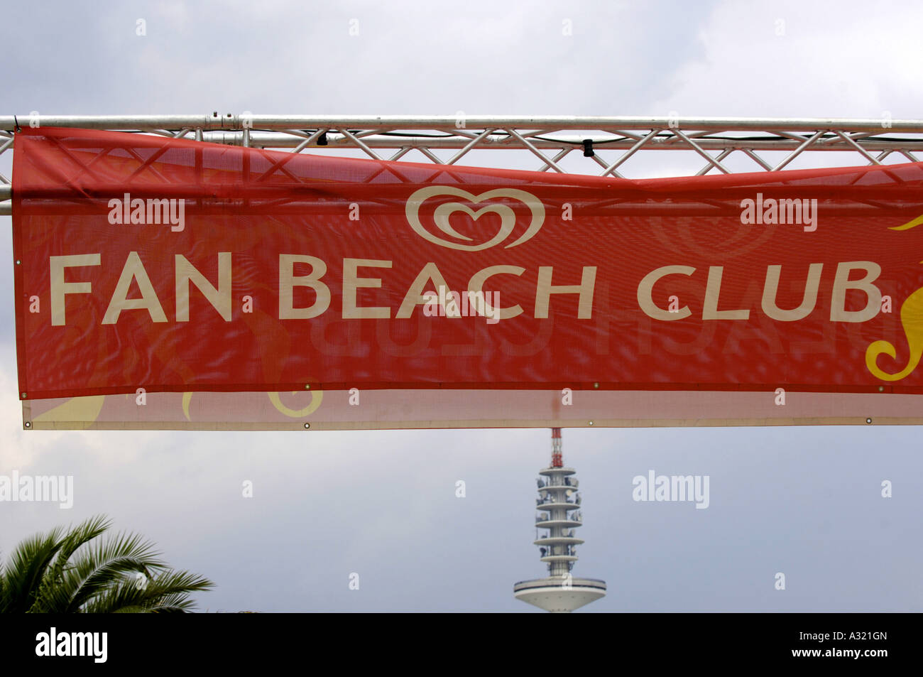 fan beach club red sign fifa hamburg fanfest football soccer fans ...