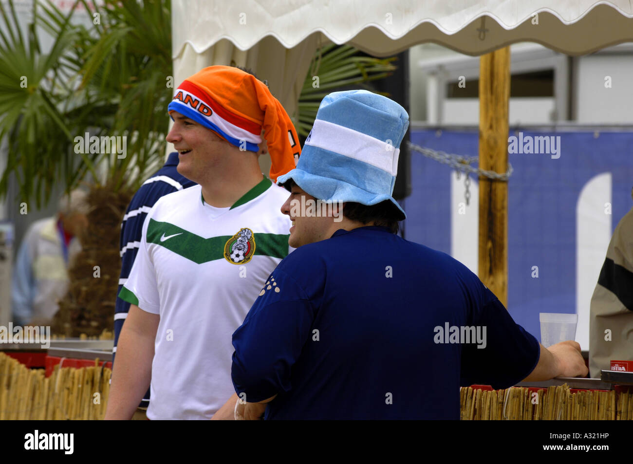 fans male men holland argentina hats hamburg fanfest wm world cup 2006 ...