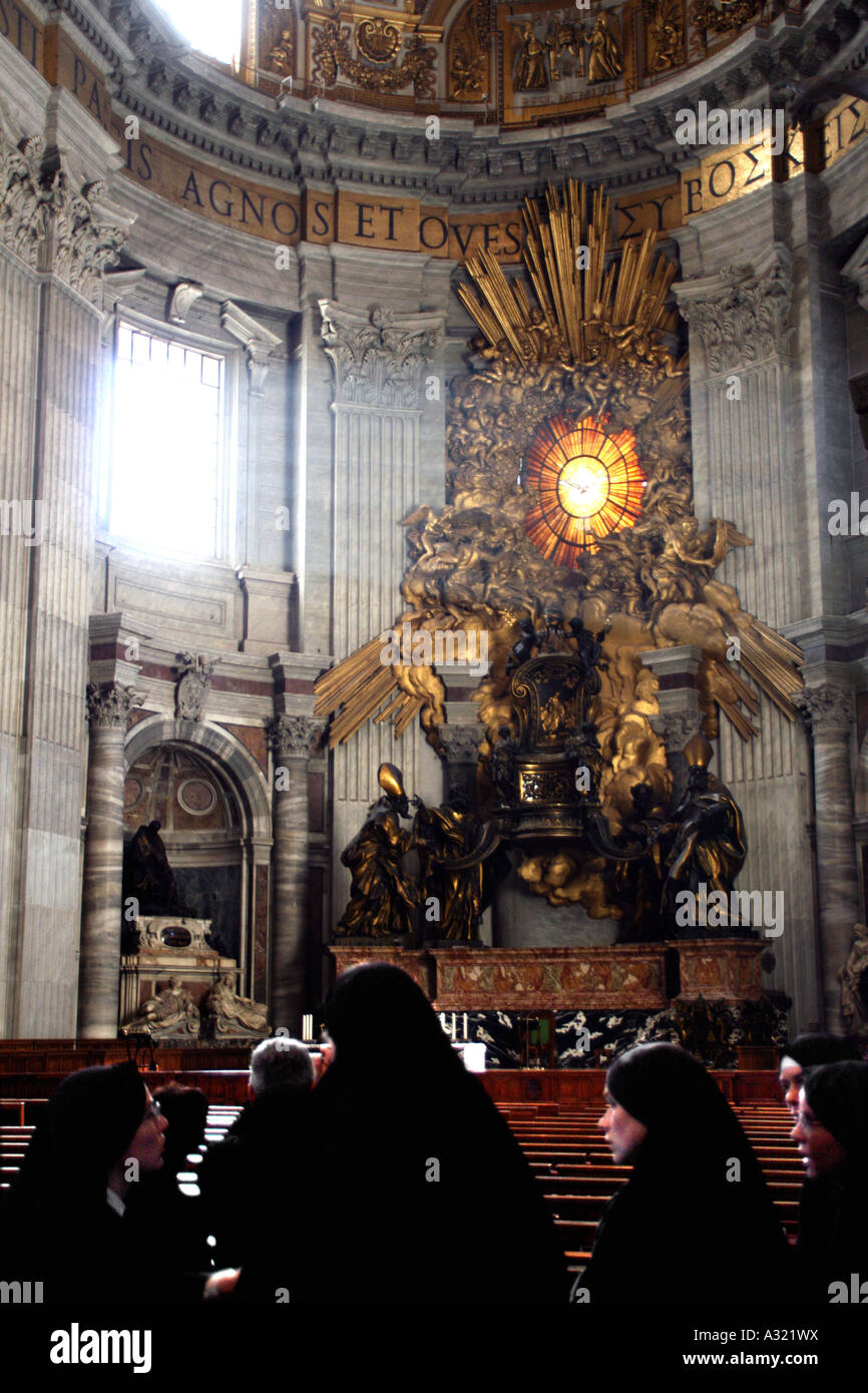 A group of Nuns visiting the interior of St Peters Rome Italy Stock ...