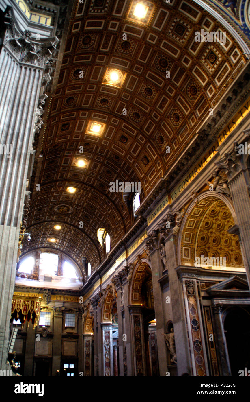 The interior of St Peters Rome Italy Stock Photo - Alamy