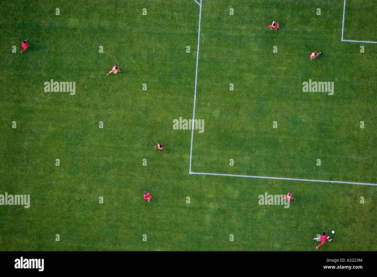 Aerial view of football match Stock Photo - Alamy