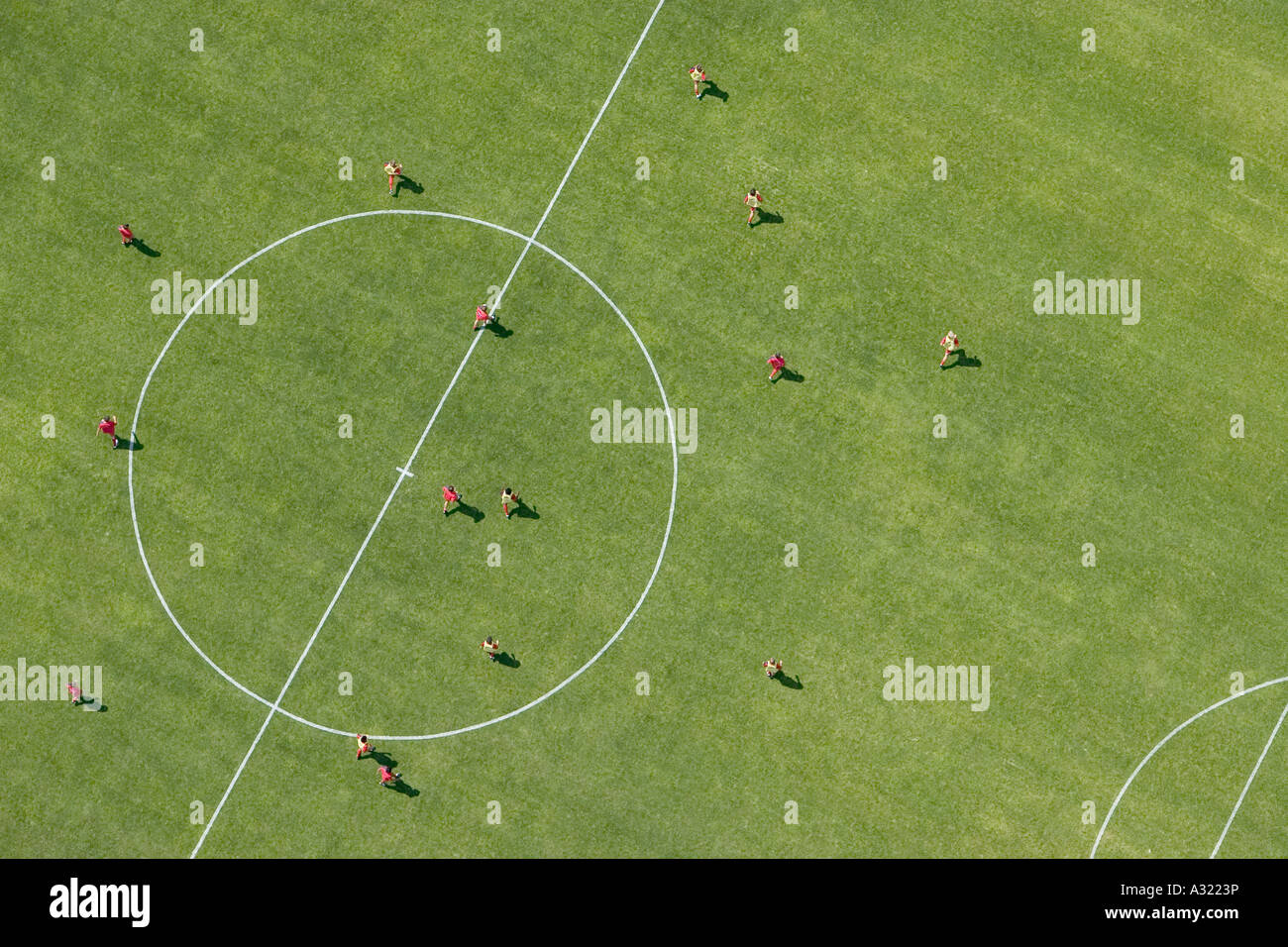 Aerial view of football match Stock Photo - Alamy
