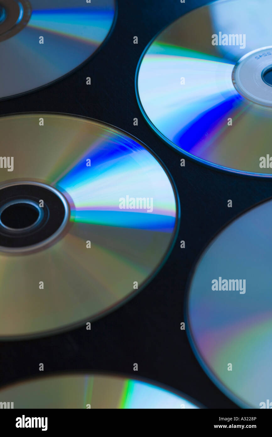 Compact disks on a desk Stock Photo - Alamy