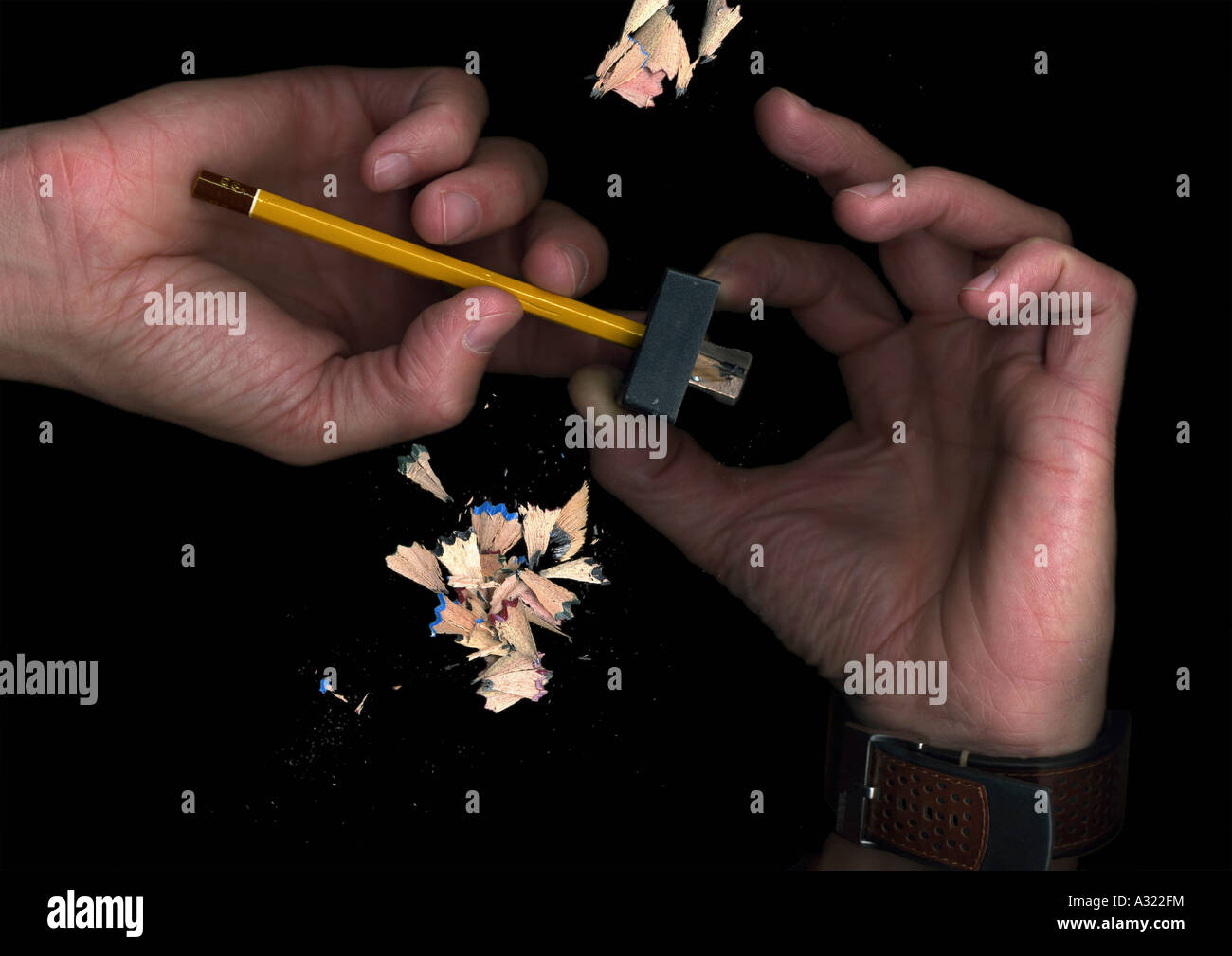 Man sharpening pencil hi-res stock photography and images - Alamy