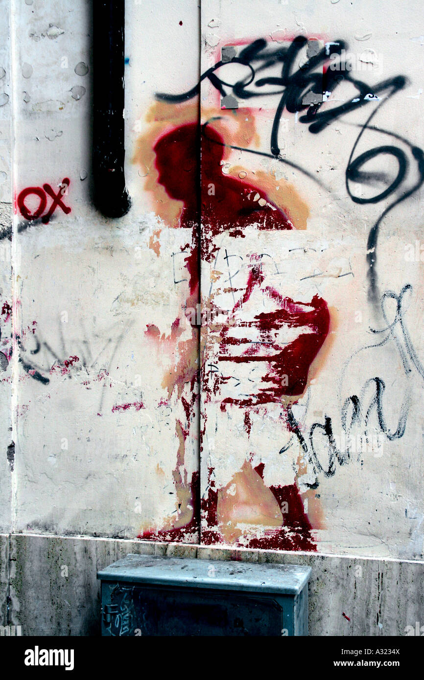 Graffiti on a wall in the Trastevere area of Rome Italy Stock Photo - Alamy