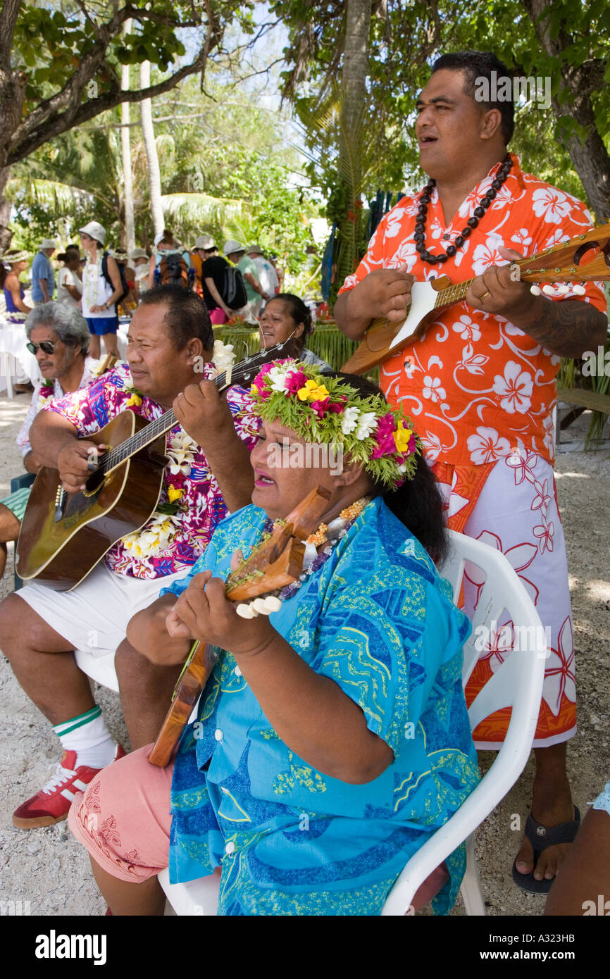 Music Takapoto Tuamotu Islands French Polynesia Editorial use only ...