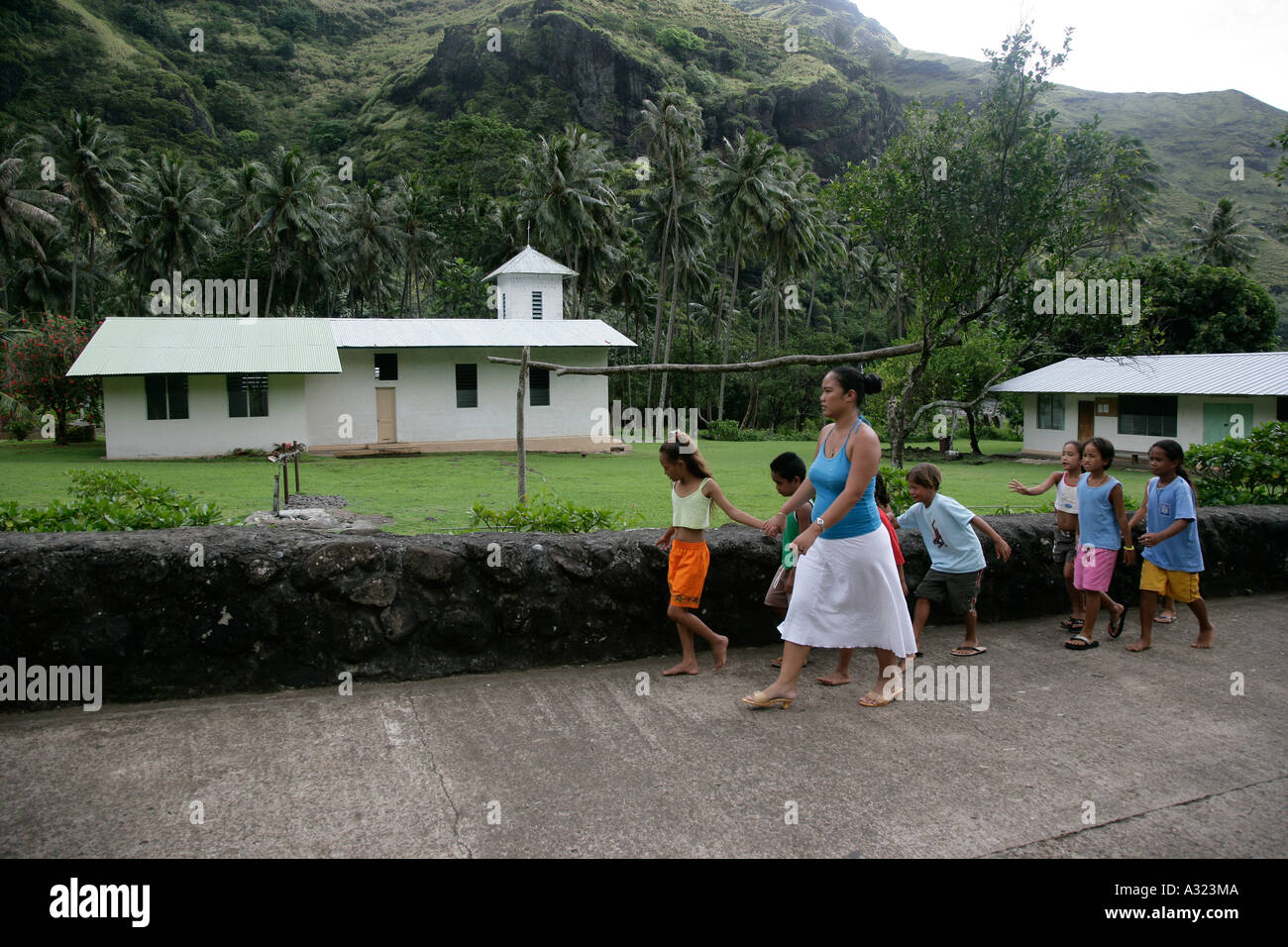 Schoolchildren Hanavave Island of Fatu Hiva Marquesas Islands French ...