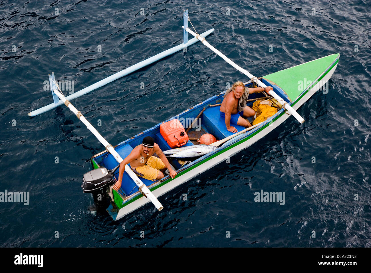 Fishing boat Hanavave Island of Fatu Hiva Marquesas Islands French ...