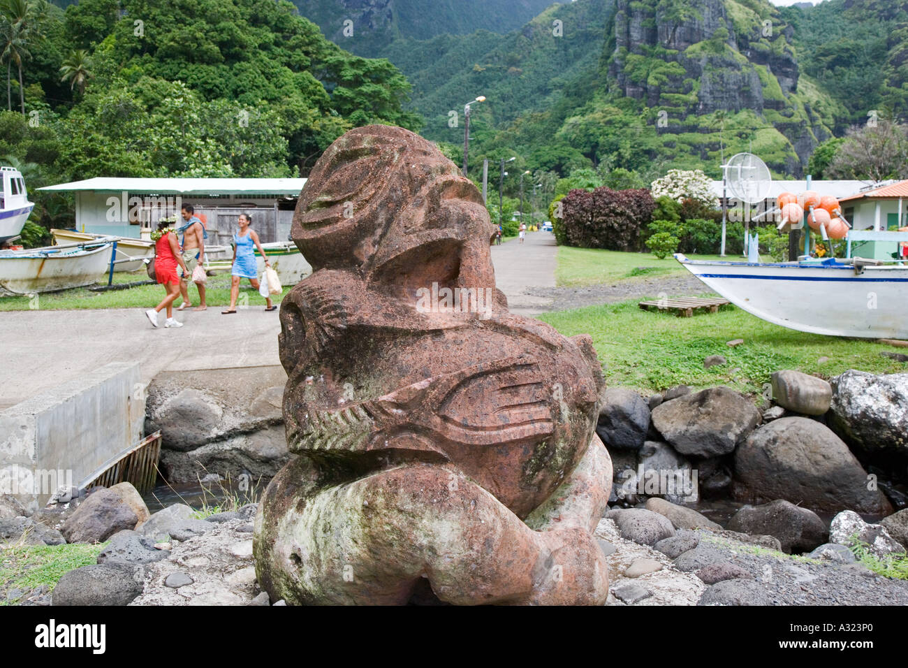 Tiki Hanavave Island of Fatu Hiva Marquesas Islands French Polynesia ...