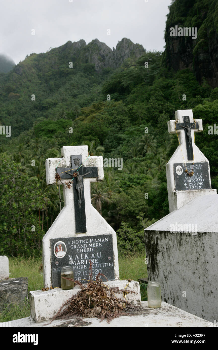 Cemetery Hanavave Island of Fatu Hiva Marquesas Islands French ...