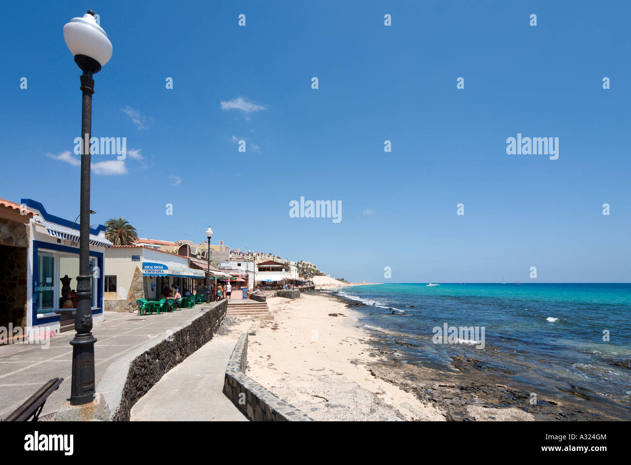 Seafront restaurants in the old town, Jandia (Morro Jable ...