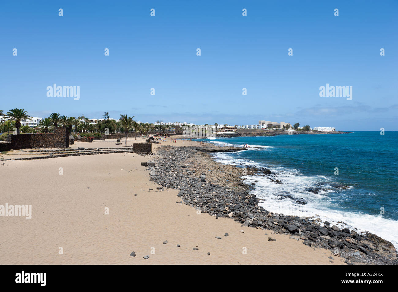 Beach at Playa Bastian, Costa Teguise, Lanzarote, Canary Islands, Spain ...
