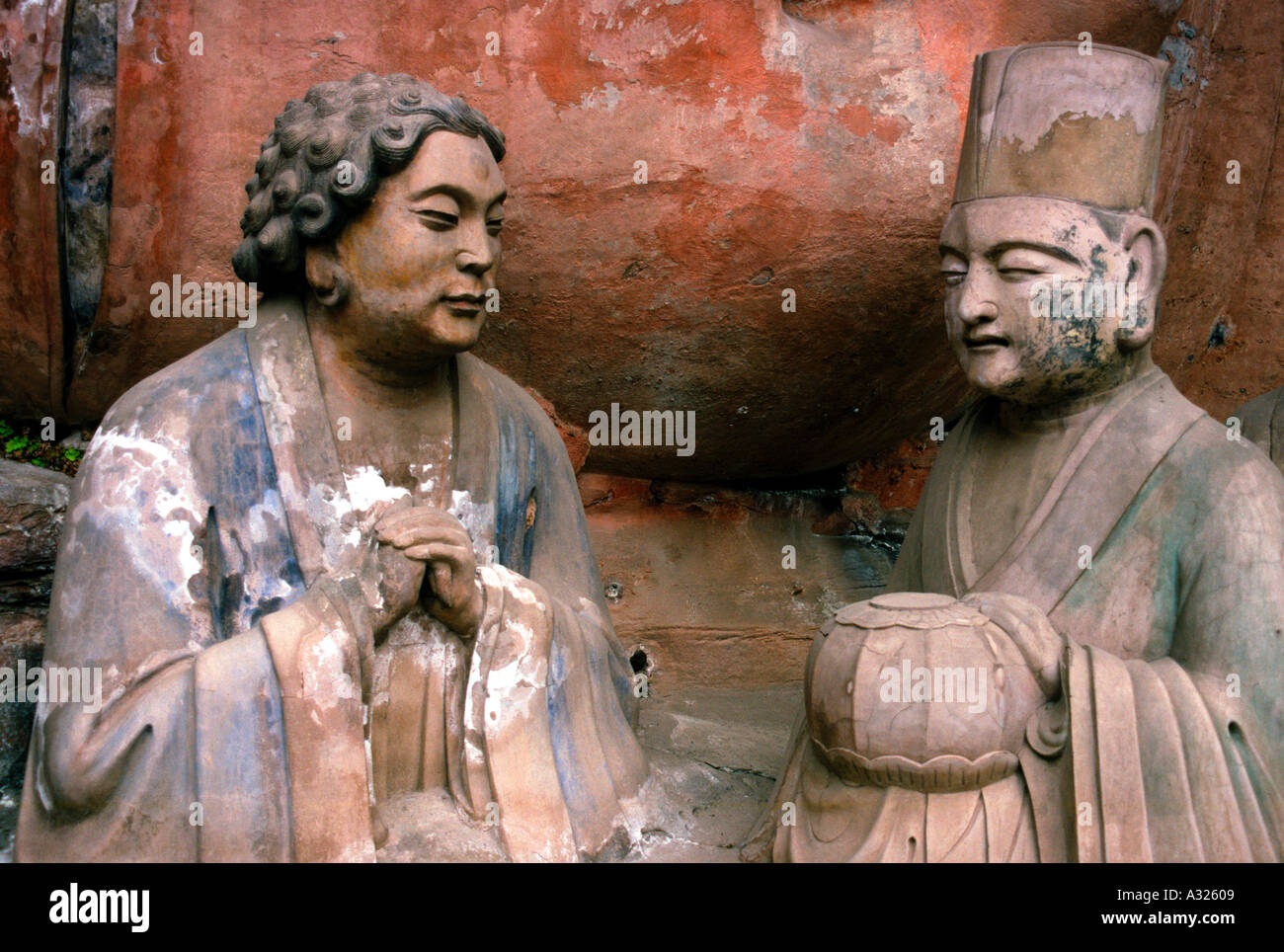 Buddhist cave carvings at Dazu China 2 Stock Photo - Alamy