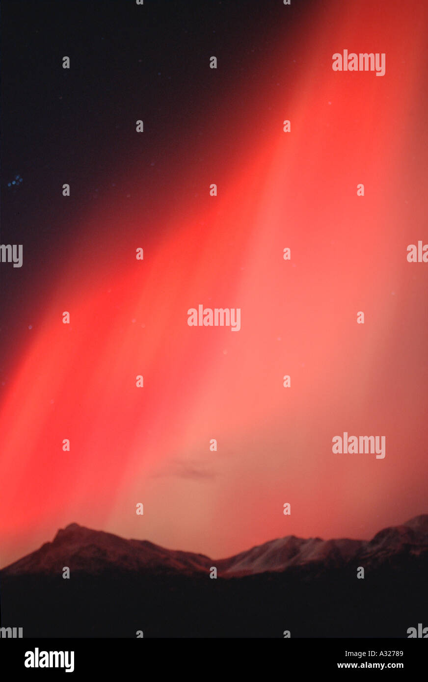 Rare red aurora borealis in Palmer Alaska Stock Photo - Alamy