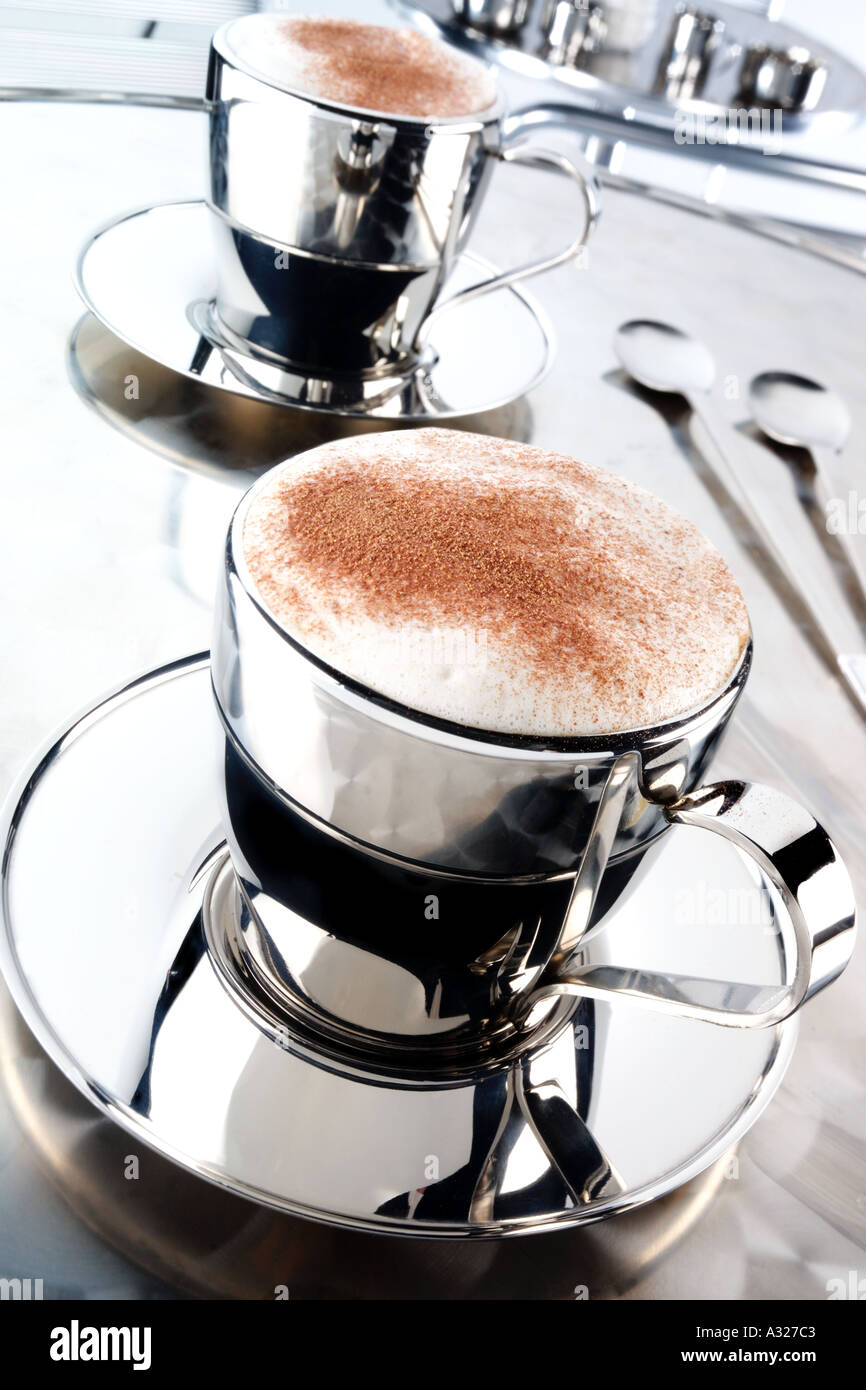 Two cappuccinos hi-res stock photography and images - Alamy