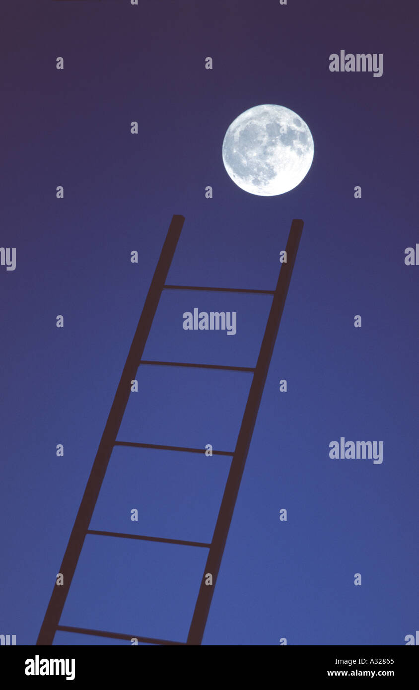 Moon and ladder Stock Photo - Alamy