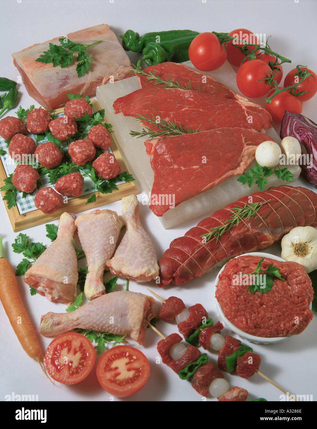 Meat chicken assorted butcher hi-res stock photography and images - Alamy