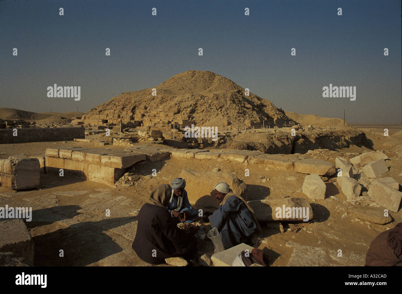 Collapsed pyramid with guides, Saqqara, Egypt Stock Photo - Alamy