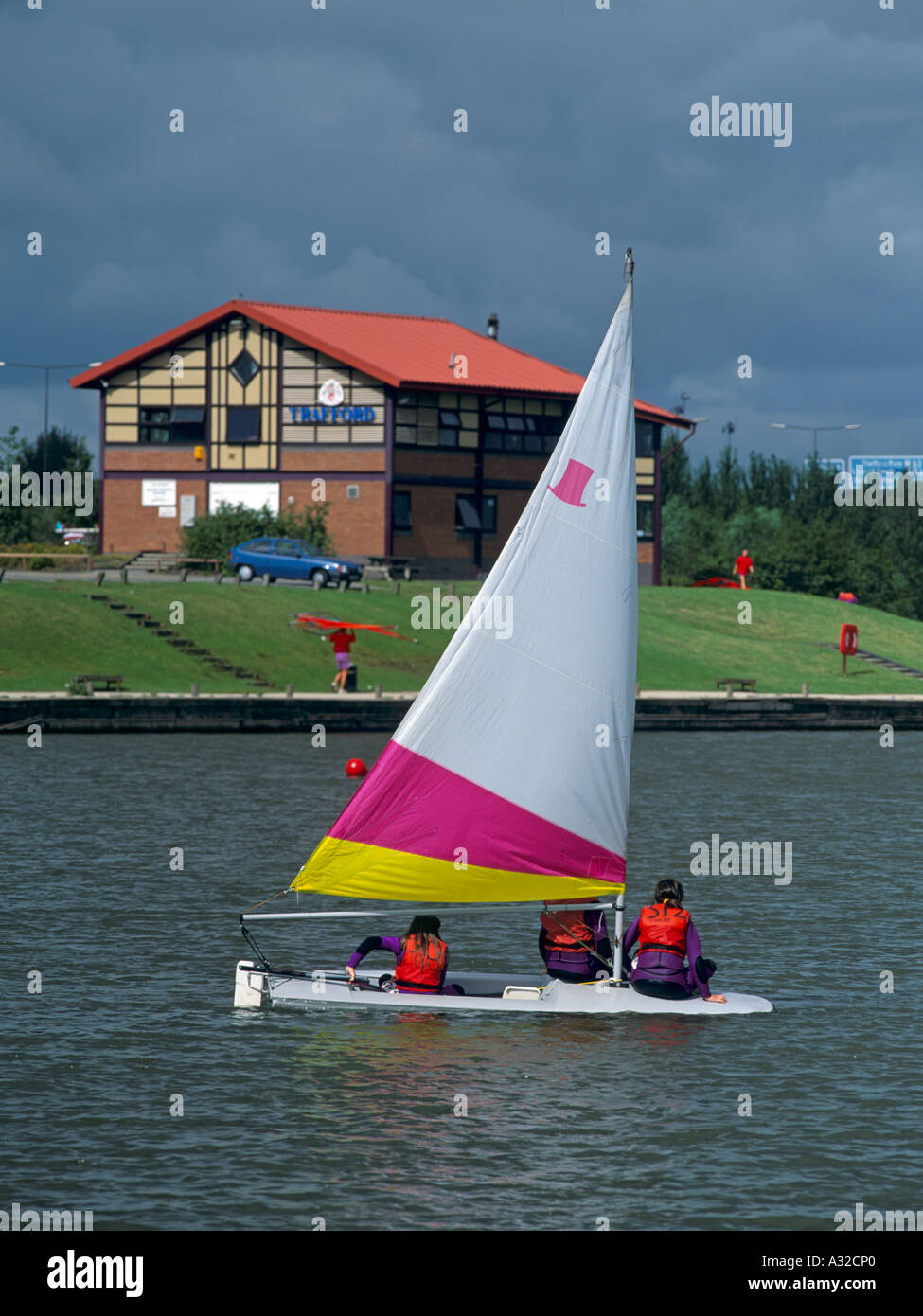 People sailing in Sale Water Park Manchester England UK Stock Photo - Alamy