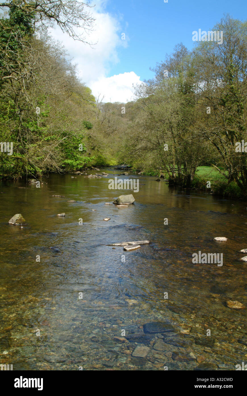 River Barle from Tarr Steps Exmoor nr Dulverton Somerset Stock Photo ...