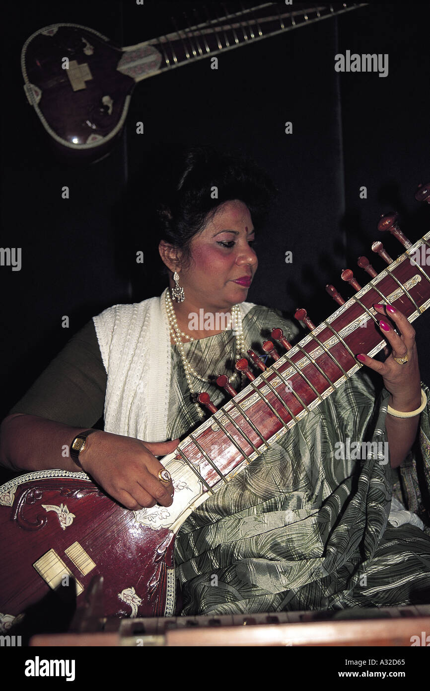 Playing a Sitar Stock Photo - Alamy
