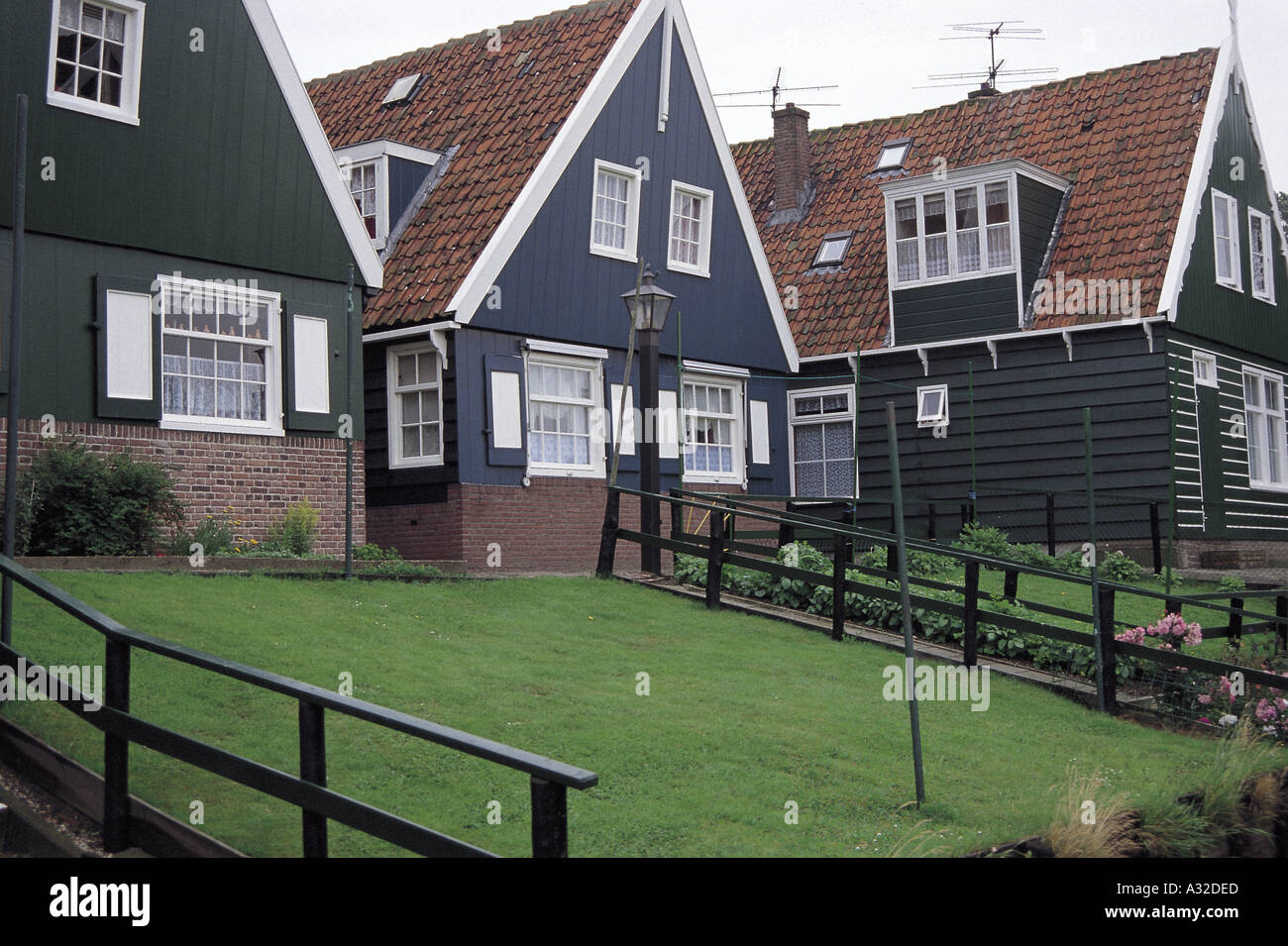 Houses in Marken a village in the municipality of Waterland in the ...