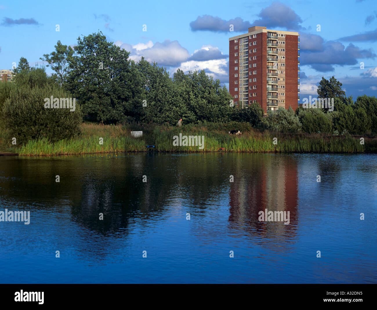 Block of flats in green environment by wetland Middleton Manchester ...