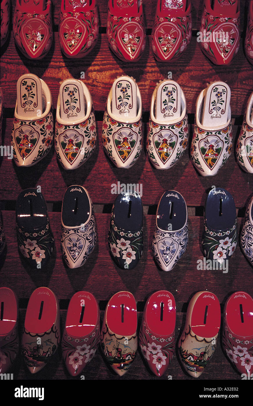 Wooden clogs, display in Amsterdam Stock Photo - Alamy