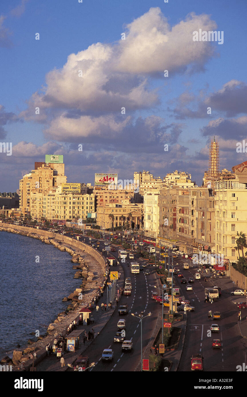 The corniche in Alexandria, Mediterranean city in Egypt Stock Photo - Alamy
