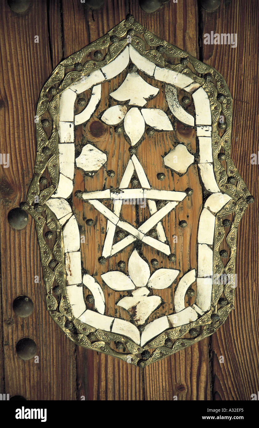 Door with inlaid bone design, Marrakech, Morocco Stock Photo - Alamy