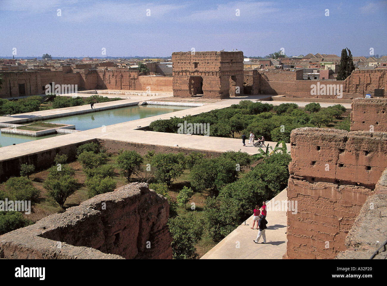 El Badi' Palace is a ruined palace in Marrakech, Morocco commissioned ...