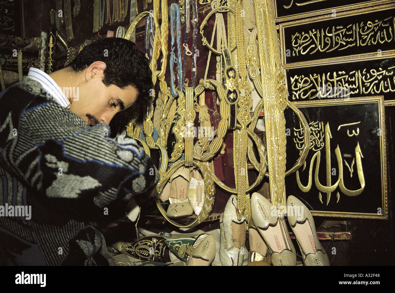 Gold thread craft or embroidery in Fez is attributed to its large ...