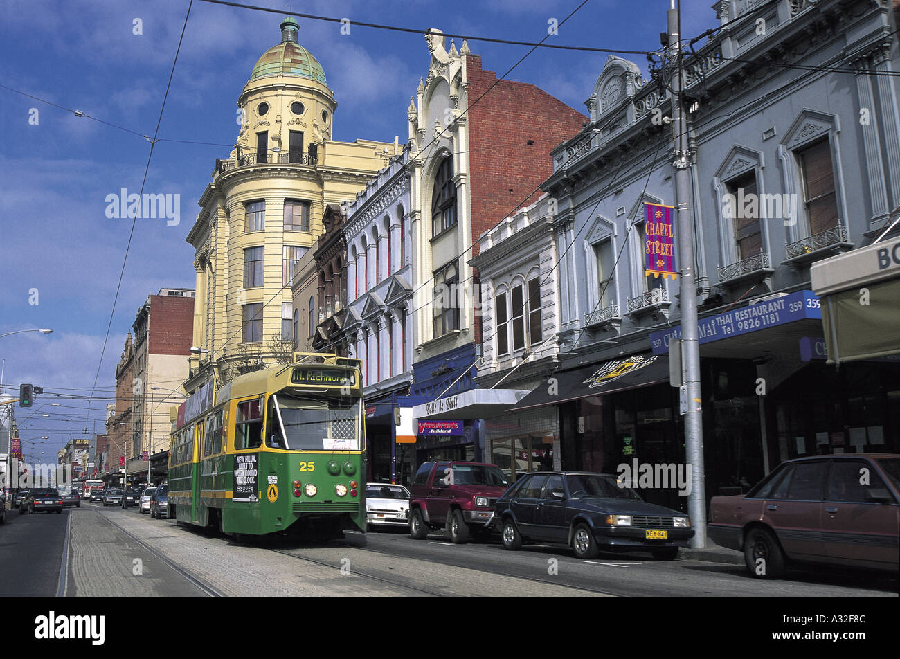 Chapel Street Tram Stock Photo - Alamy