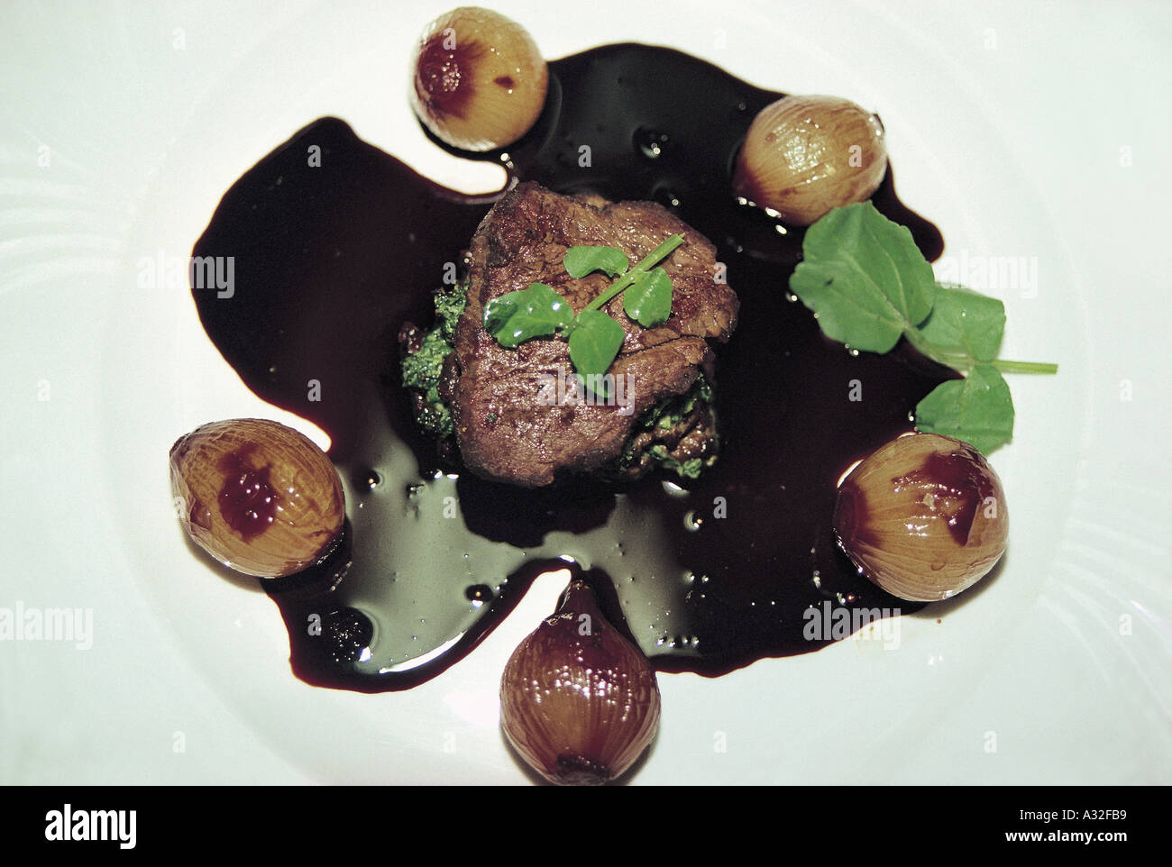Water Buffalo Fillet with plum sauce Stock Photo - Alamy
