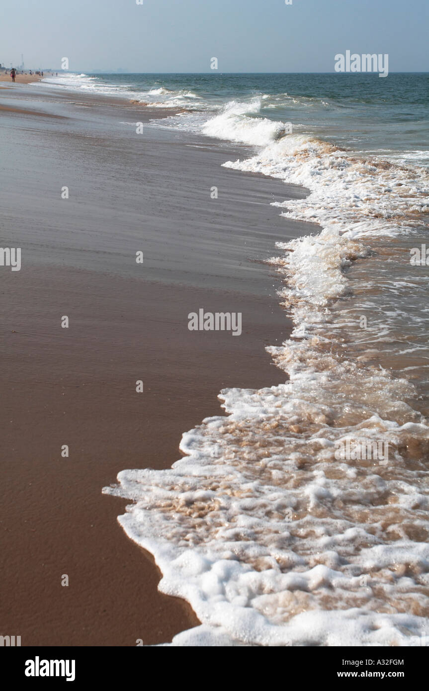 Waves on a beach in Virginia Stock Photo - Alamy