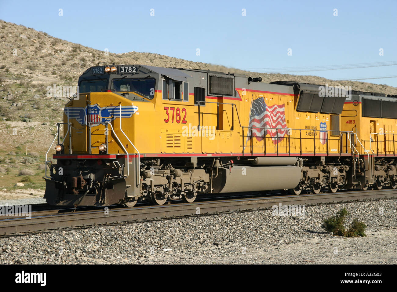 Union Pacific Rail Locomotive North Palm Springs USA Stock Photo - Alamy