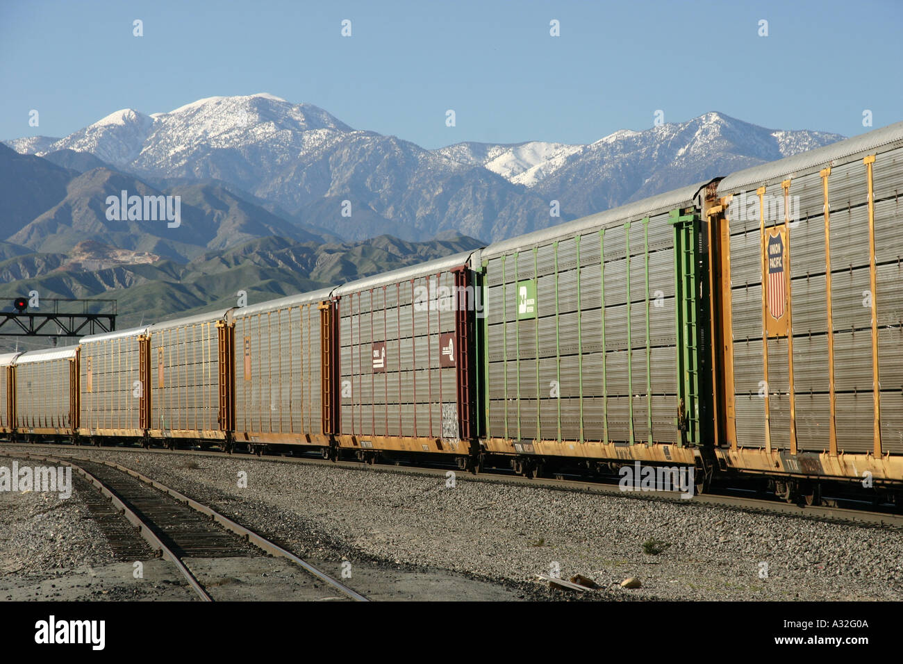 Autorack Train North Palm Springs USA Stock Photo - Alamy