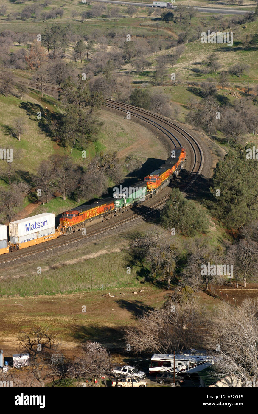 BNSF Freight Train at Tehachapi Loop California USA Stock Photo - Alamy